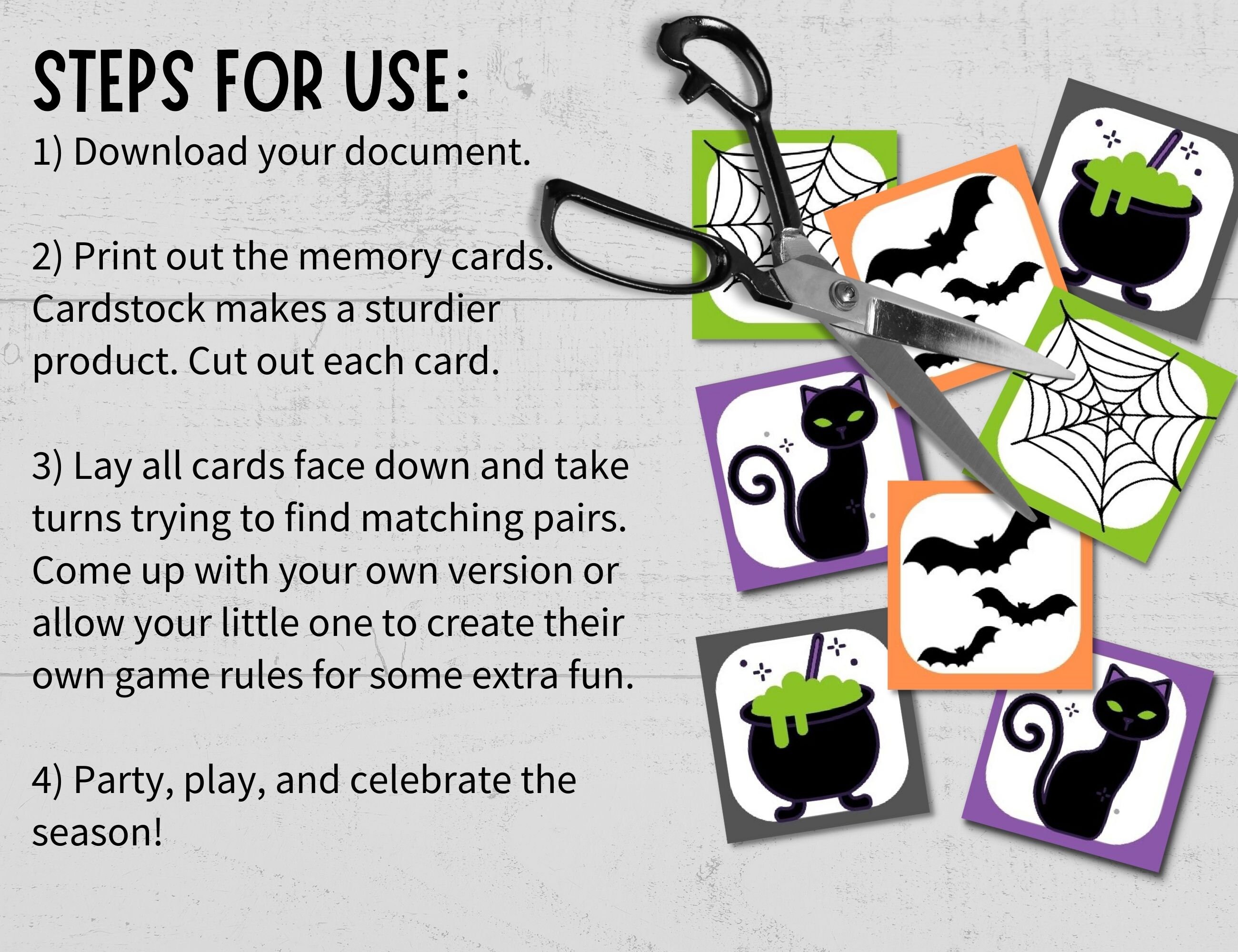 Halloween Memory Matching Card Game, Halloween Go Fish, Halloween Card ...