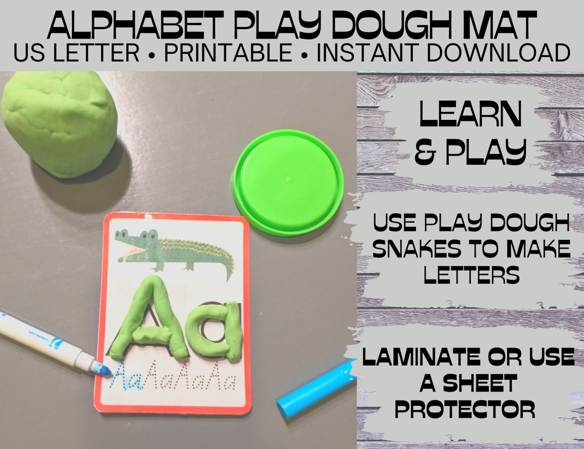 Printable Animal Alphabet Play Dough Mats Dry Erase Letter - Etsy