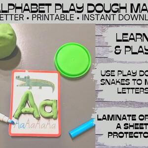 Printable Animal Alphabet Play Dough Mats Dry Erase Letter - Etsy