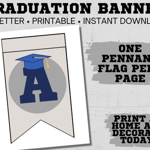 Printable Graduation Banner, Congratulations Class of 2024 Pennant ...