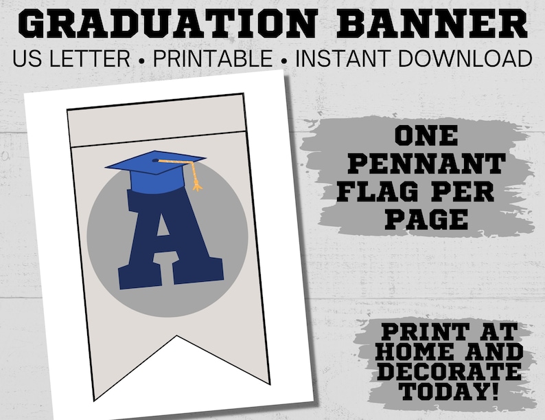 Printable Graduation Banner, Congratulations Class of 2024 Pennant ...