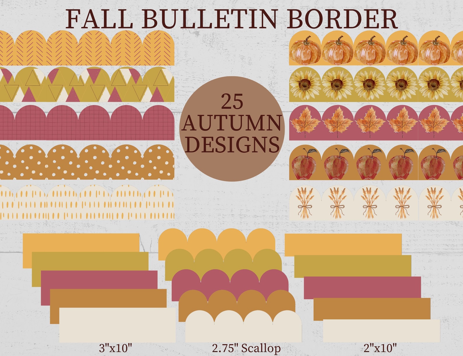 Classroom Bulletin Board Border Kit, Printable Autumn Harvest ...