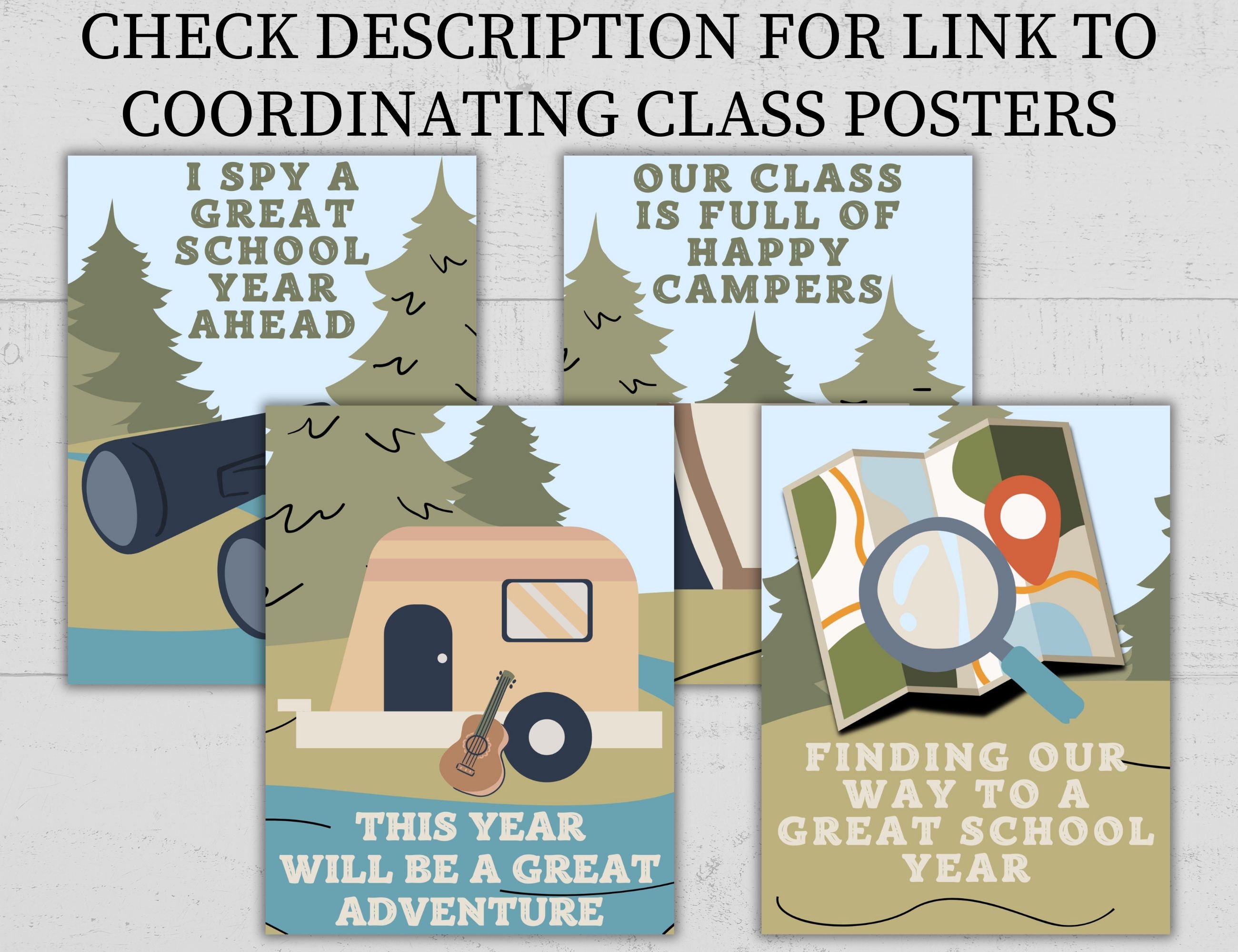 Alphabet Posters, Happy Camper Back to School Classroom Signs, Great ...