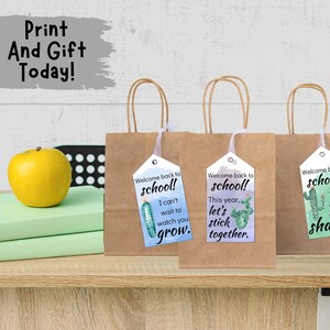 Cactus Succulent Back to School Gift Tags, Bookmark to Start the School ...
