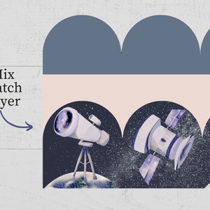 Classroom Bulletin Board Border Kit, Printable Boho Outer Space ...