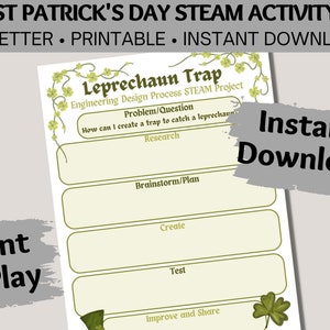 Printable St Patrick's Day STEAM Activity, Use Engineering Design ...