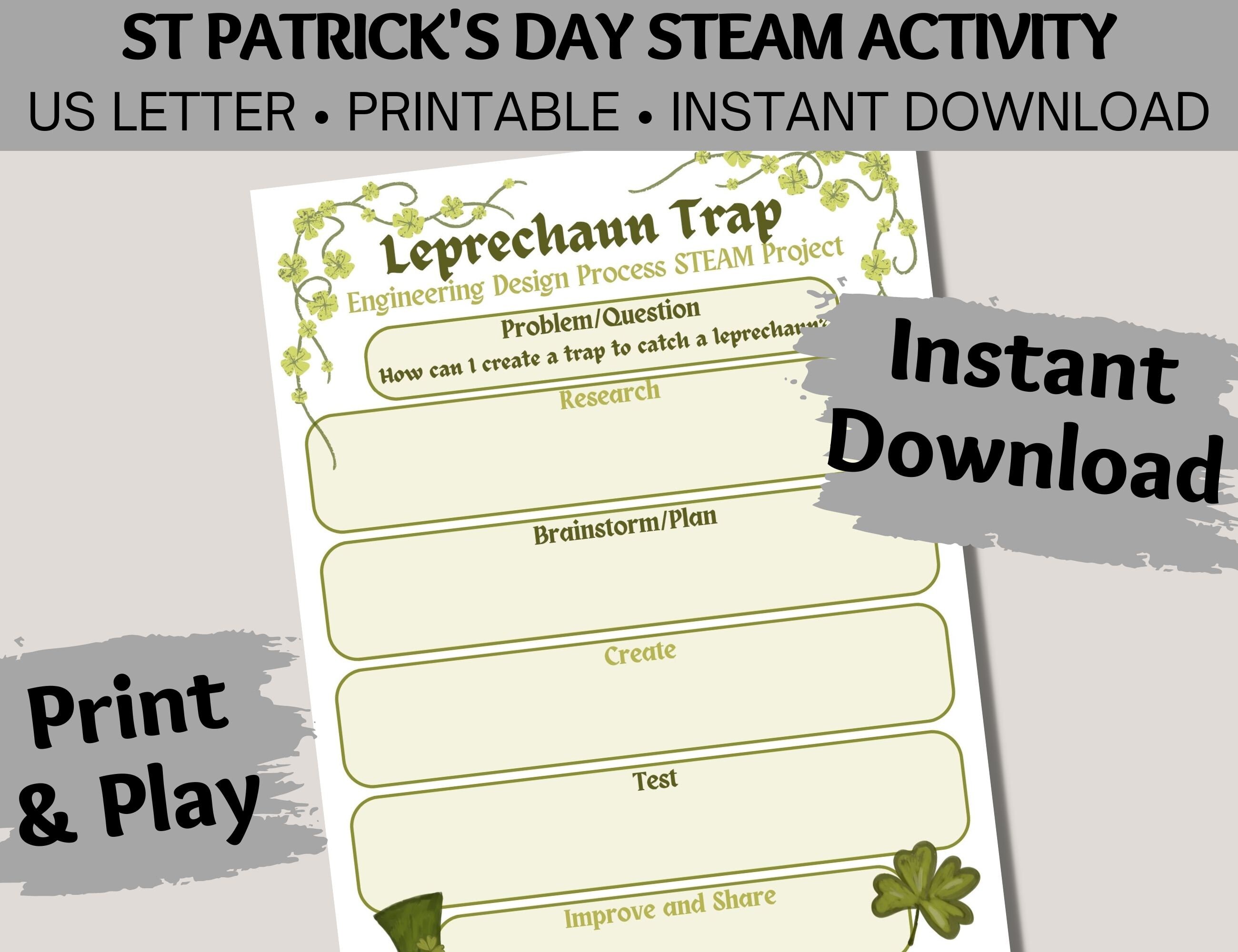 Printable St Patrick's Day STEAM Activity, Use Engineering Design ...