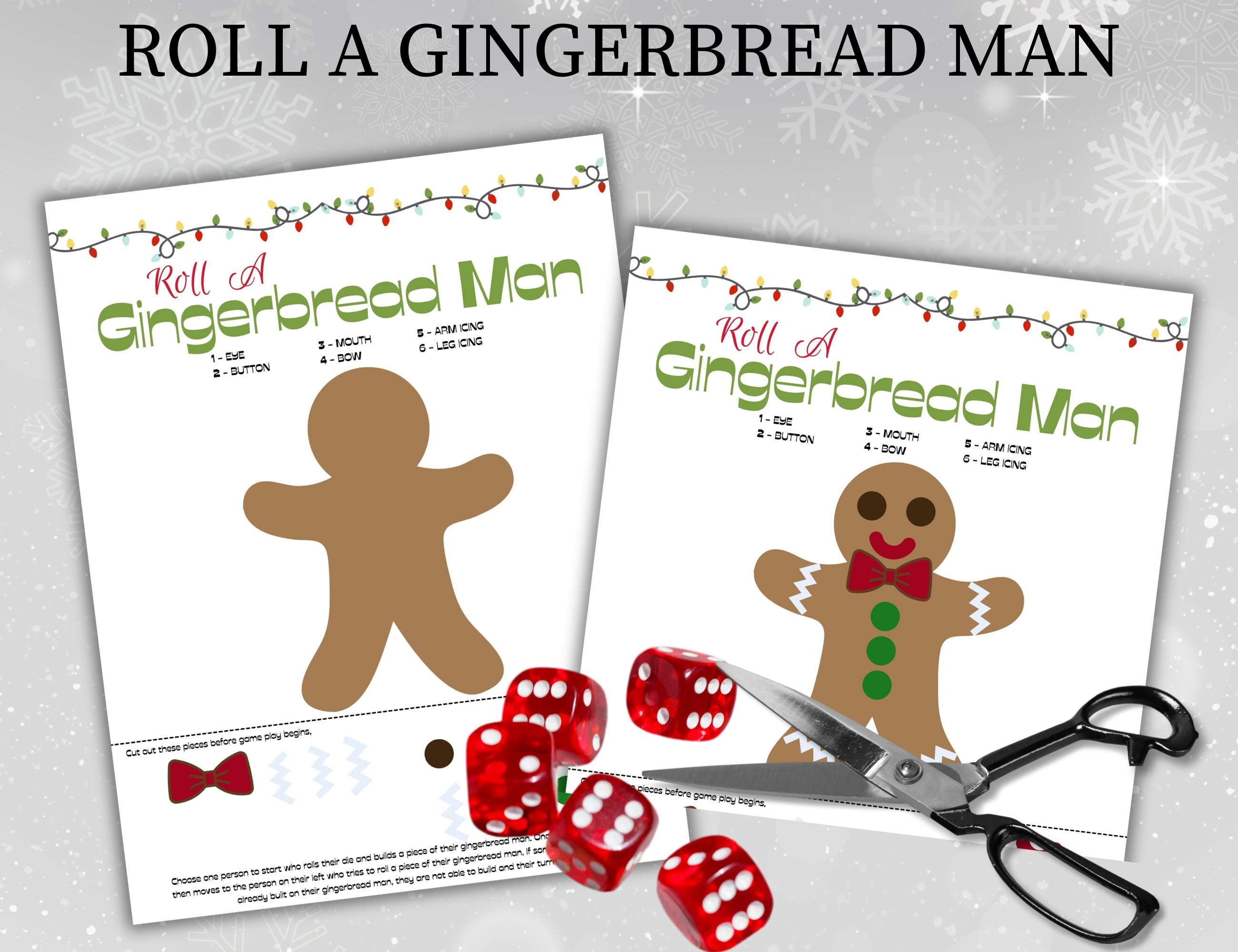 Christmas Dice Game Bundle, Roll A Snowman, Roll A Nativity, Roll A ...