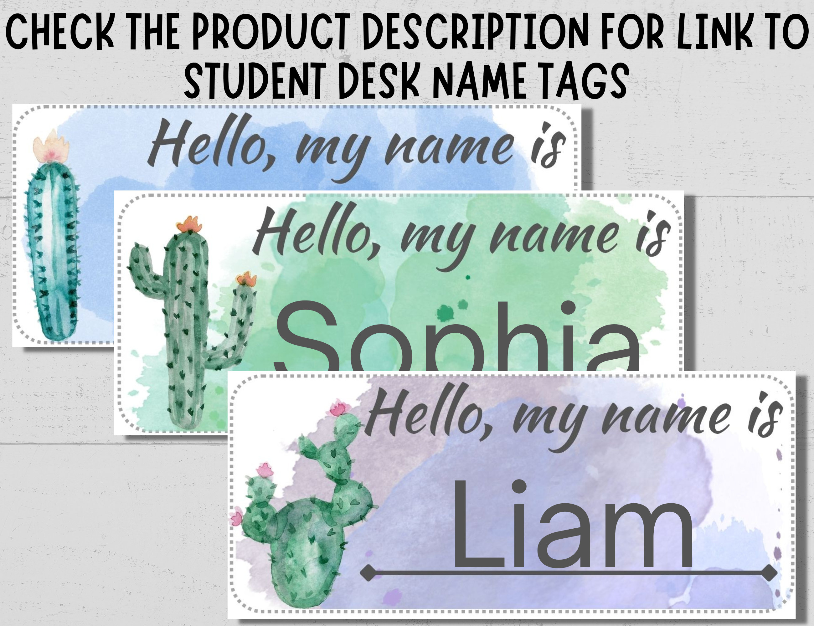 Cactus Succulent Back to School Gift Tags, Bookmark to Start the School ...