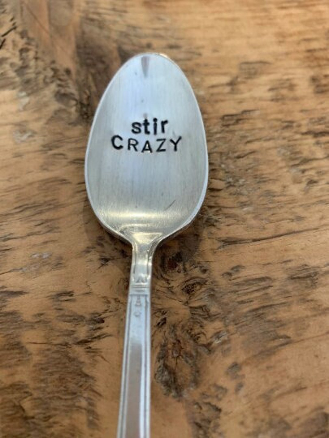 Vintage Silver-plated "stir Crazy" Spoon - Hand Stamped by Rawkette ...