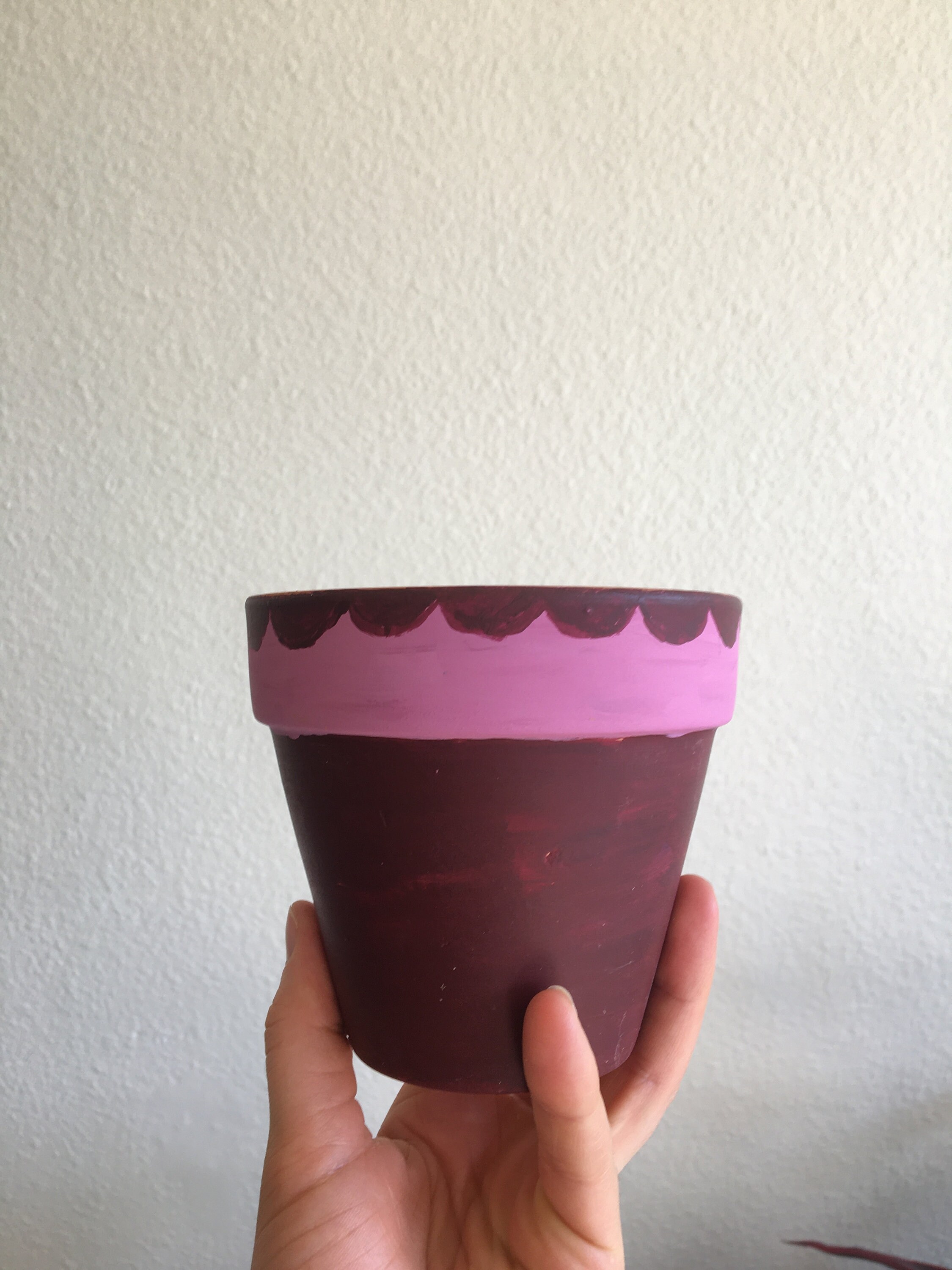 Painted Burgundy Terocotta Pot - Etsy