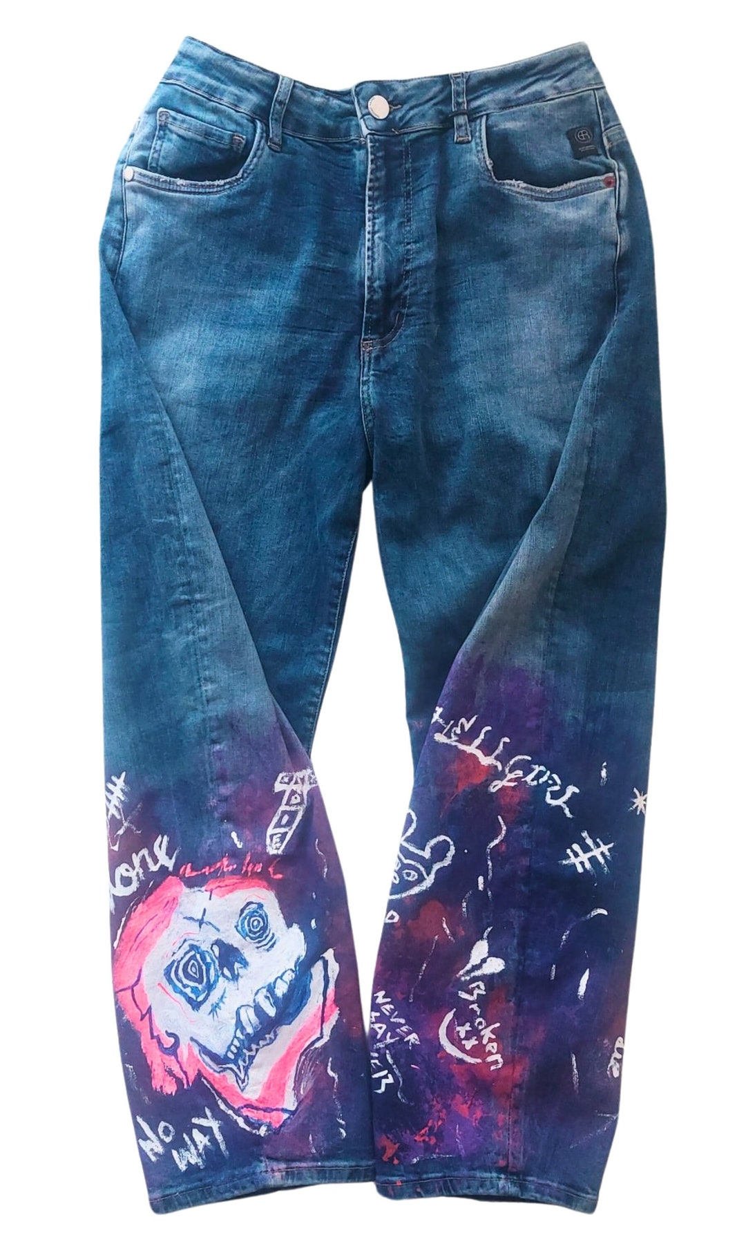 Custom Wide Leg Pants Handpainted, Personalized Jeans, Lil Peep ...