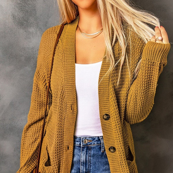 Yellow Cardigan - Etsy