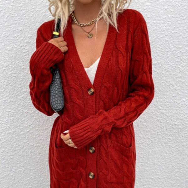 Girls Red Cardigan - Etsy