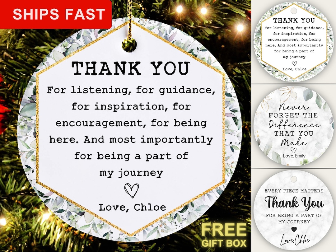 Thank You Ornament, Thank You Gift, Personalized Thank You Ornament ...