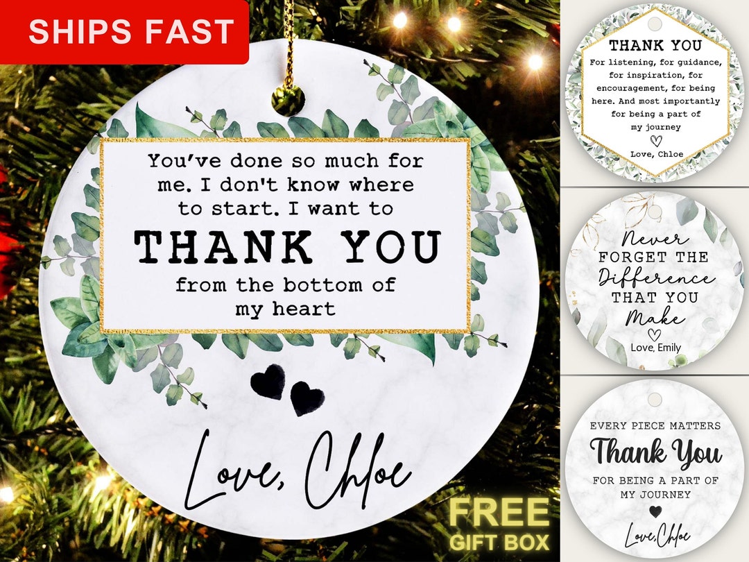 Thank You Ornament, Thank You Gift, Personalized Thank You Ornament ...