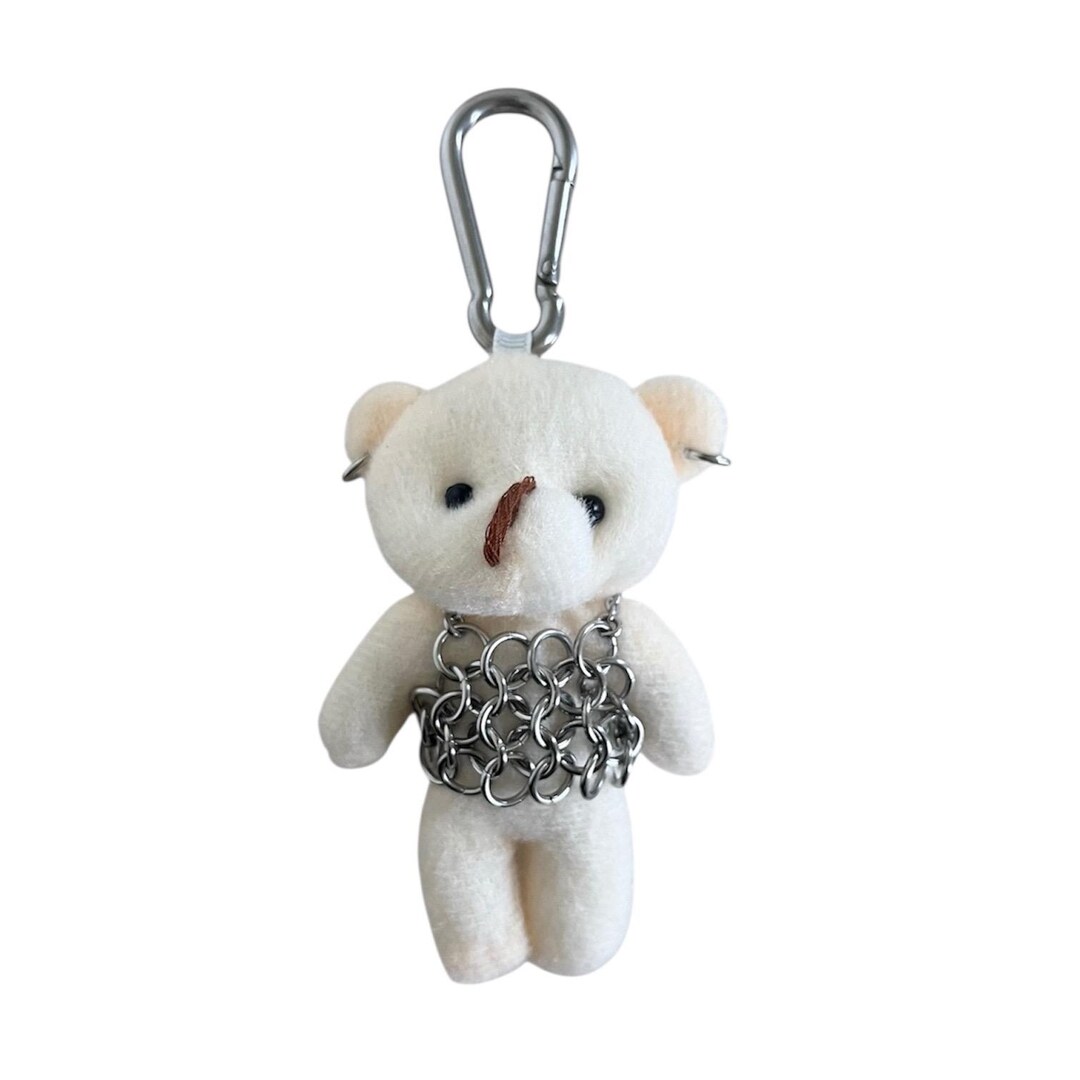 Hand Woven Chainmail Plush Bear Keychain Bag Charm Purse Charm - Punk ...