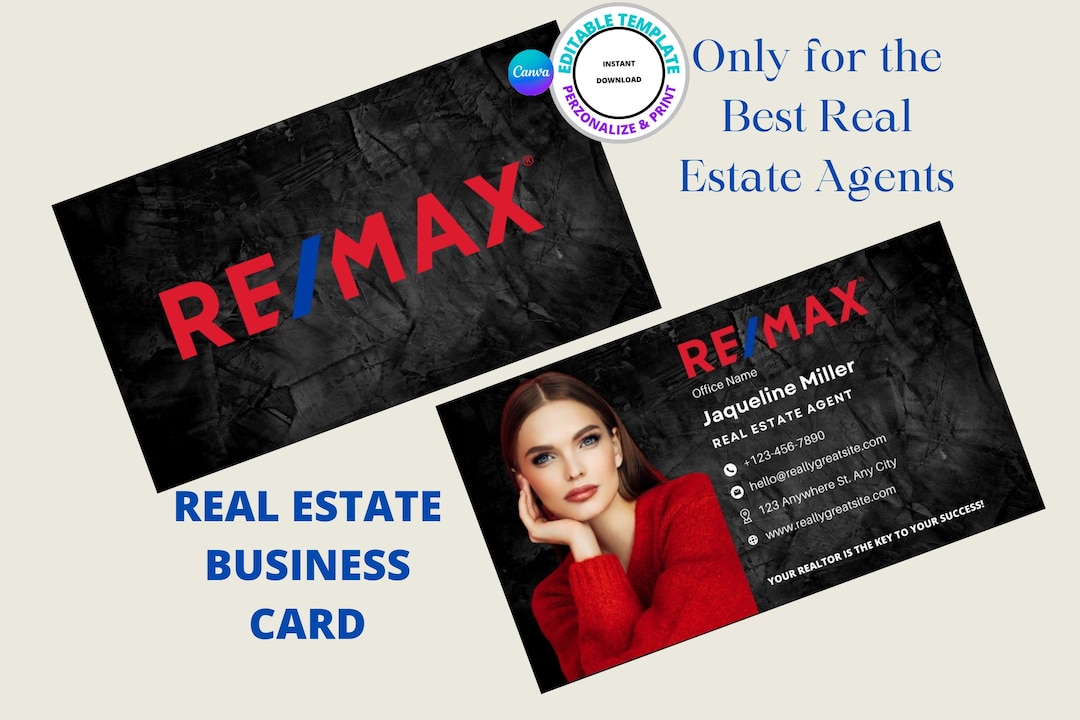 RE/MAX Business Cards Design, Re/max Realtor Business Cards Template ...