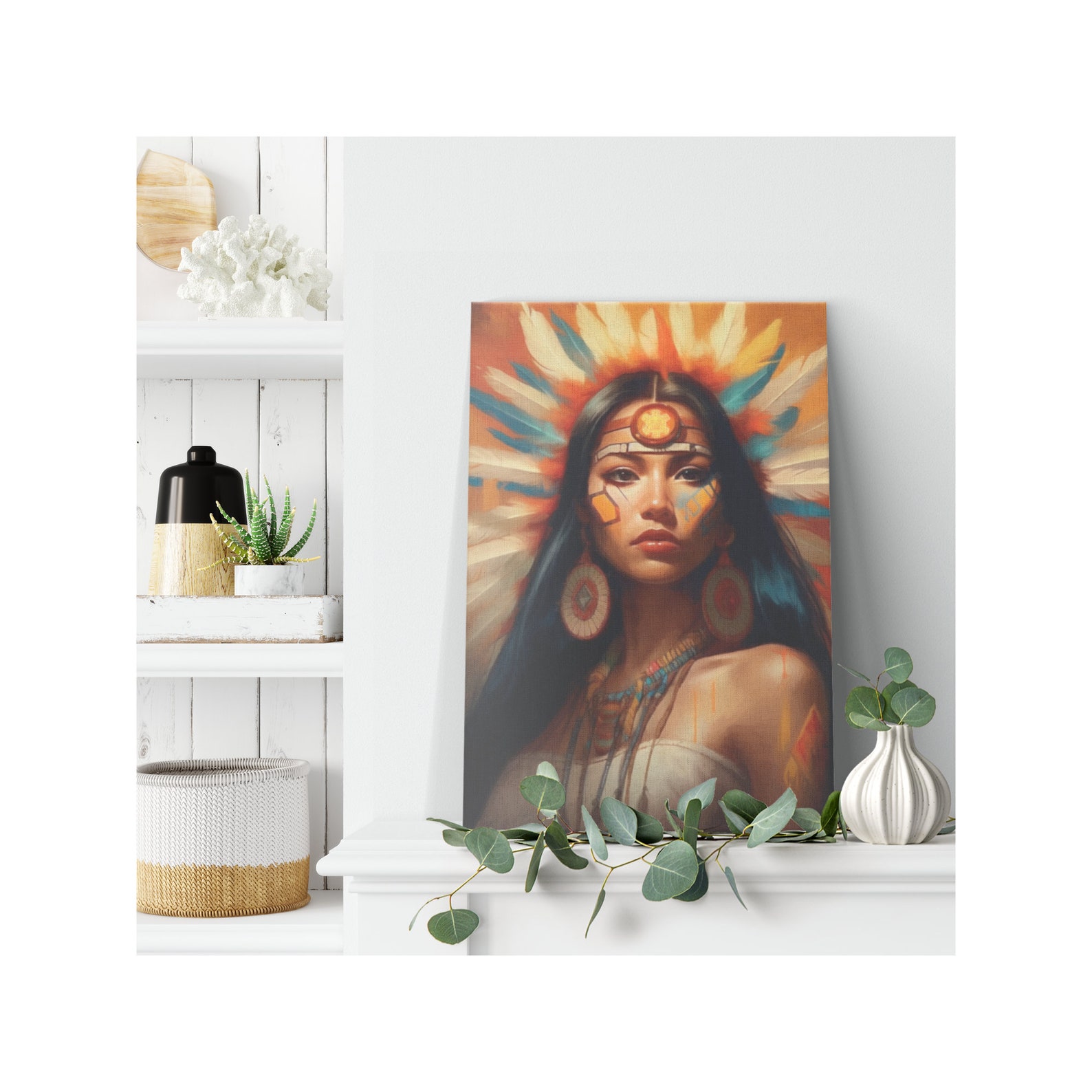Atabey Portrait, Taíno Mural Art, Taino Art - Etsy
