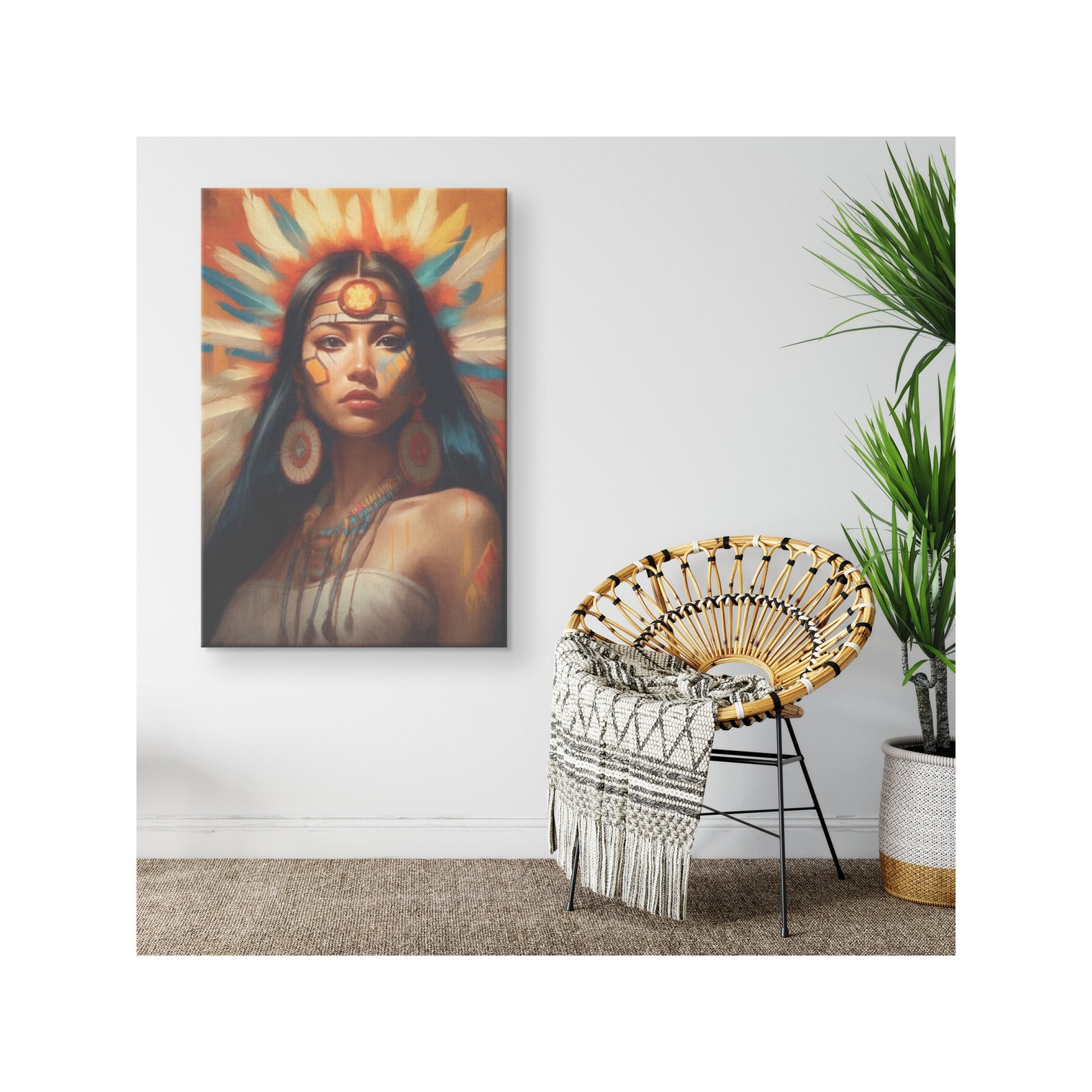 Atabey Portrait, Taíno Mural Art, Taino Art - Etsy
