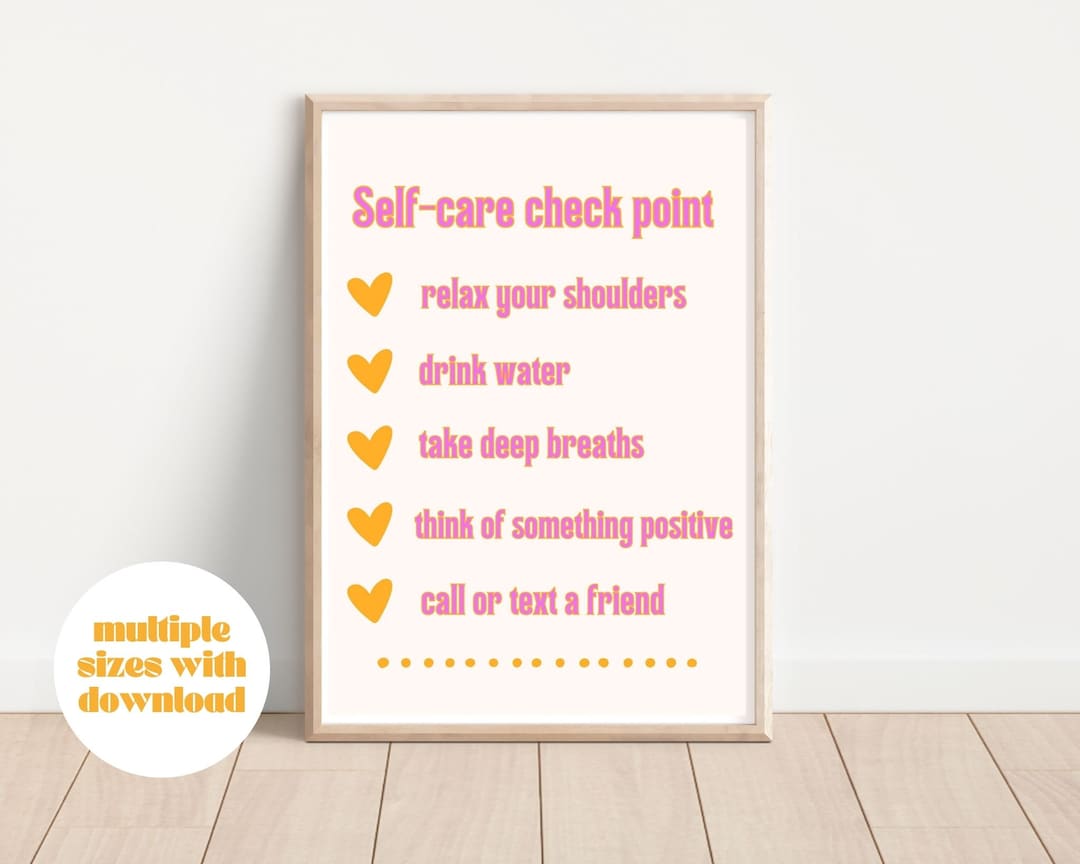 Self-care Checkpoint | Self Care Print, Digital Download, Self-care ...