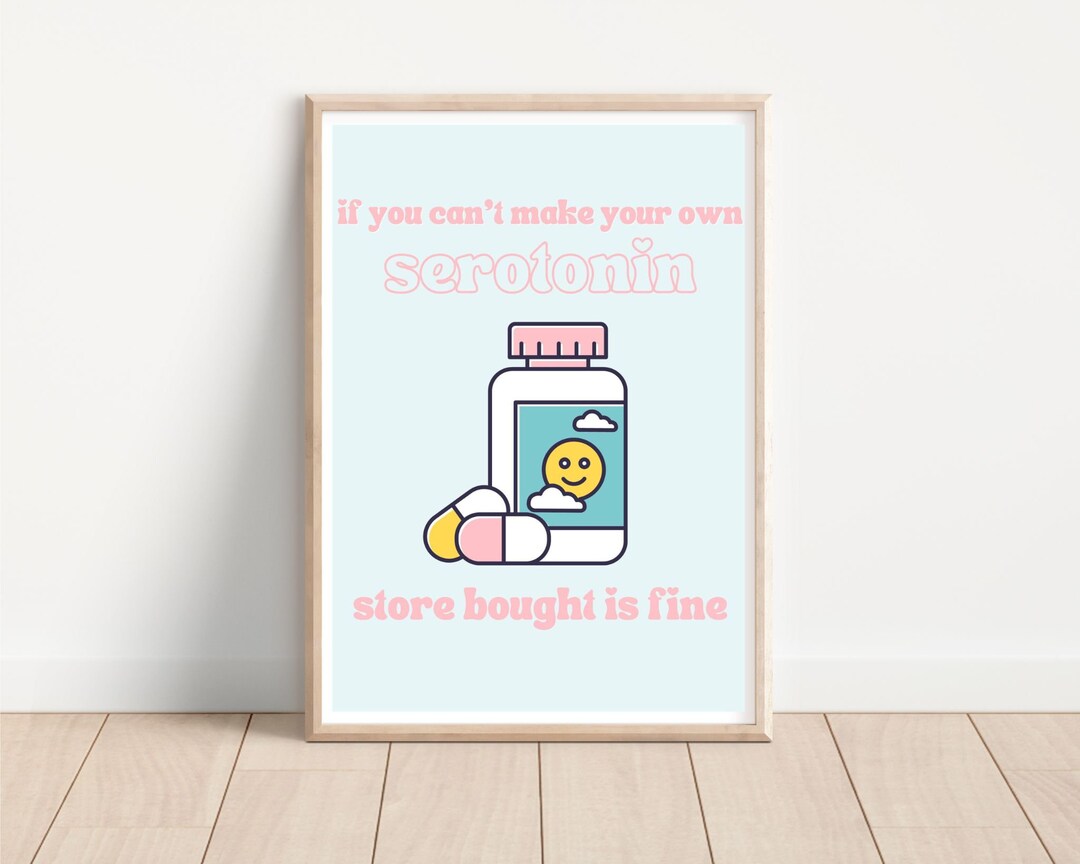 Mental Health Print, Serotonin Wall Art - Etsy