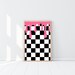 Checkerboard Hot Pink Digital Download, Melting Checker Art, Trendy ...