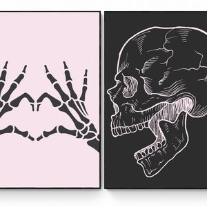 Set of 6 Pink Halloween Posters, Cute Halloween Prints, Halloween ...