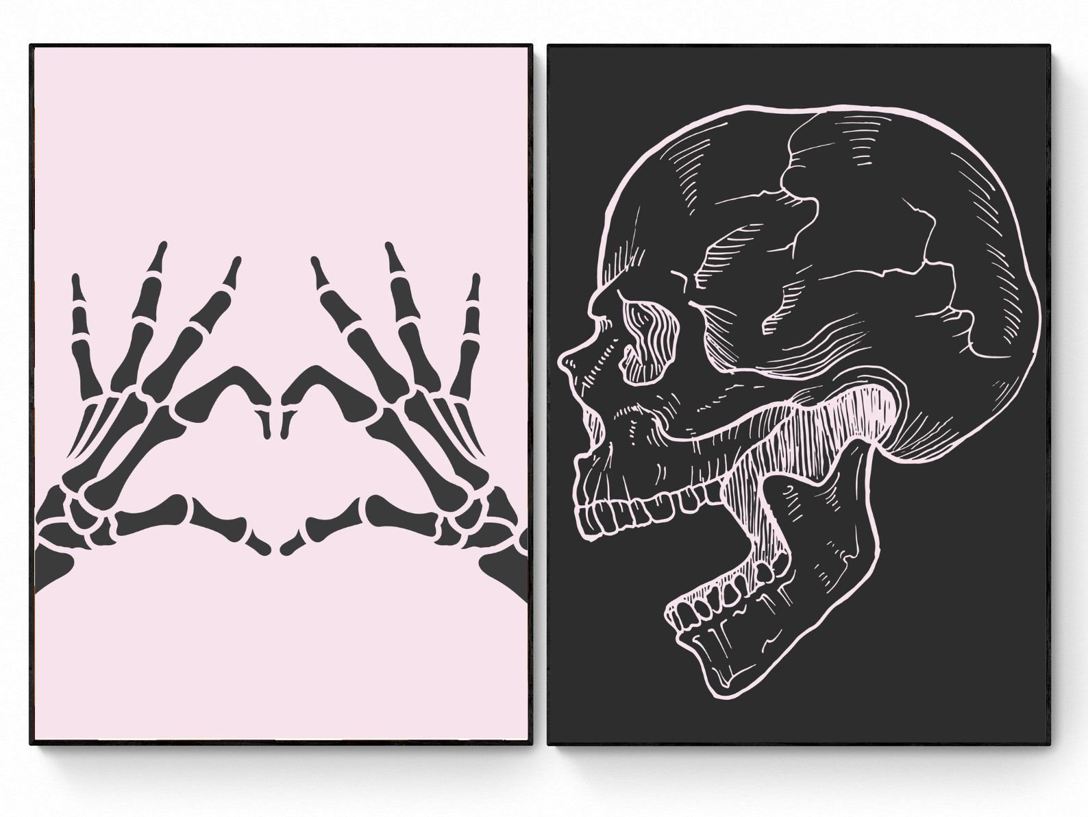 Set of 6 Pink Halloween Posters, Cute Halloween Prints, Halloween ...