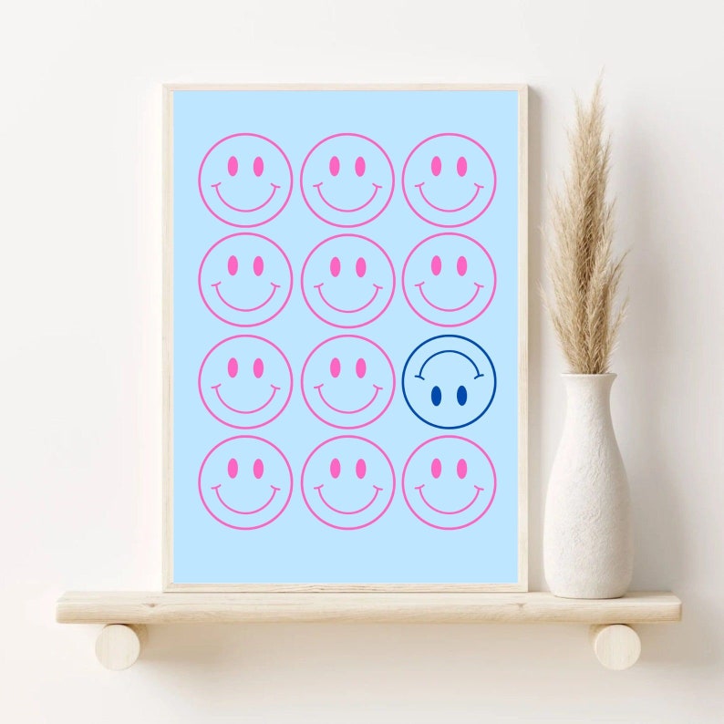 Smiley Faces Smiley Face Print Digital Download Trendy - Etsy
