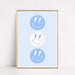 Blue Smiley Smiley Face Art, Smiley Print, Trendy Wall Art, Digital ...