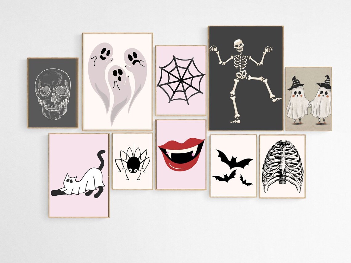 Set of 10 Halloween Prints, Spooky Prints, Digital Downloads, Halloween ...