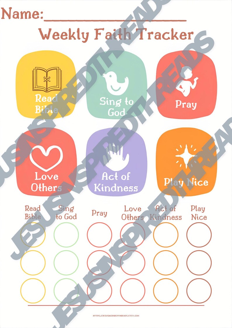 Toddler Faith Habit Tracker • Christian Routine Chart for Kids (digital ...