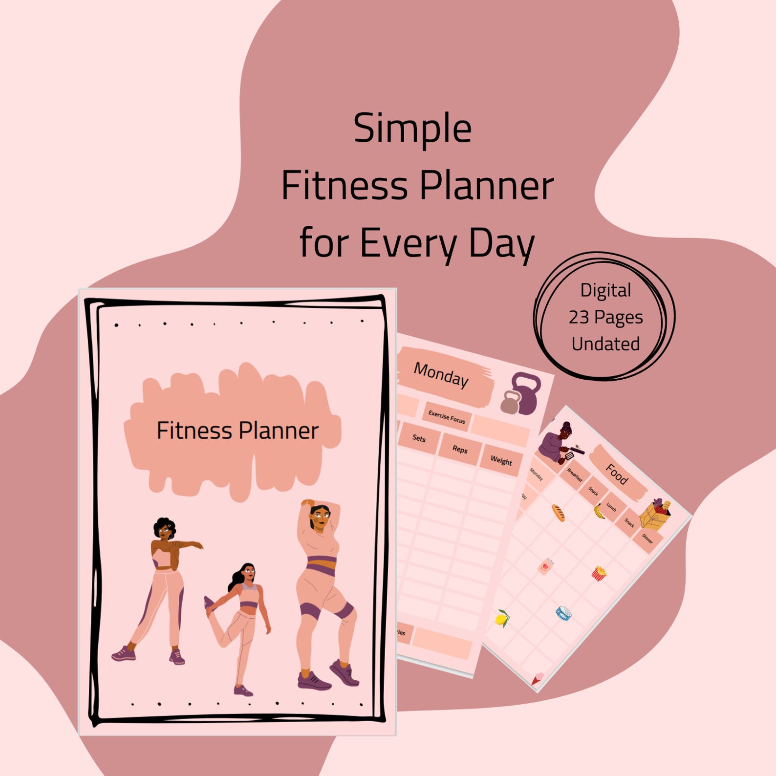 Digital Fitness Planner, Journal, Tracker, Workout, Health, Weight Loss ...
