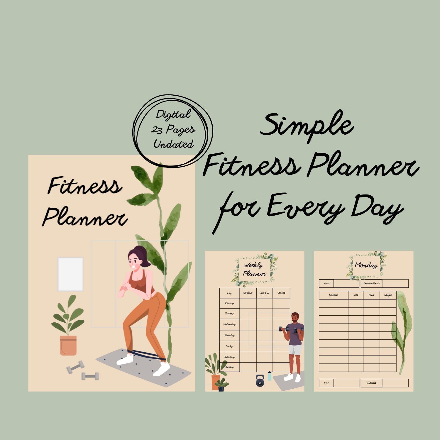 Digital Fitness Planner, Journal, Tracker, Workout, Health, Weight Loss ...