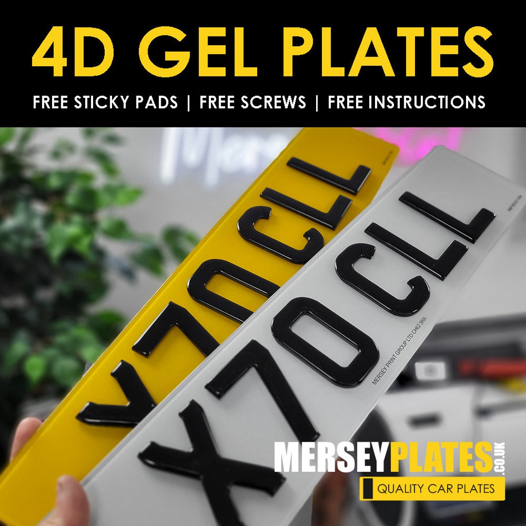 4D Gel Road Legal Number Plates - Etsy
