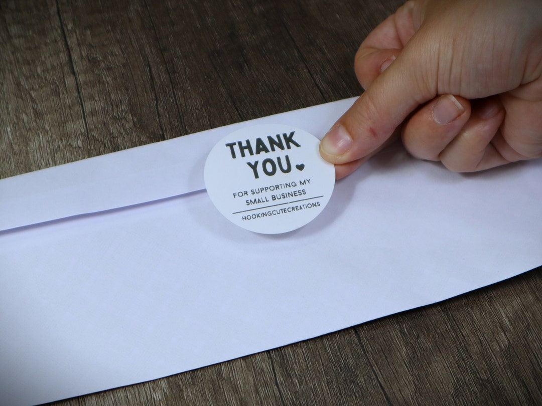 Circle Thank You for Supporting Small Business Sticker-personalized ...