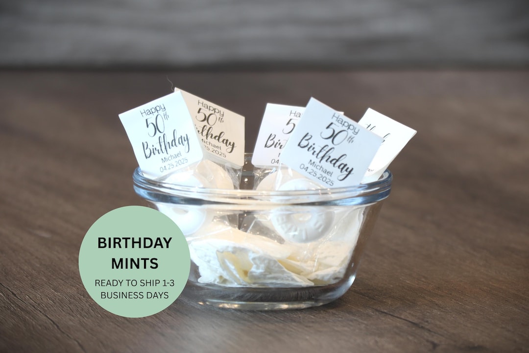 Birthday Mint-birthday Year Mint-personalized-birthday Favor Mints ...
