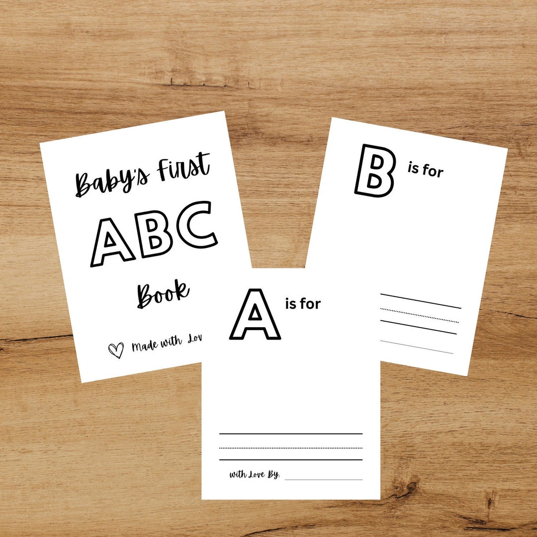 Baby Shower ABC Book-first Alphabet Book-baby's First ABC Book ...