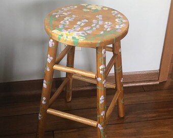 Hand Painted Stool - Etsy