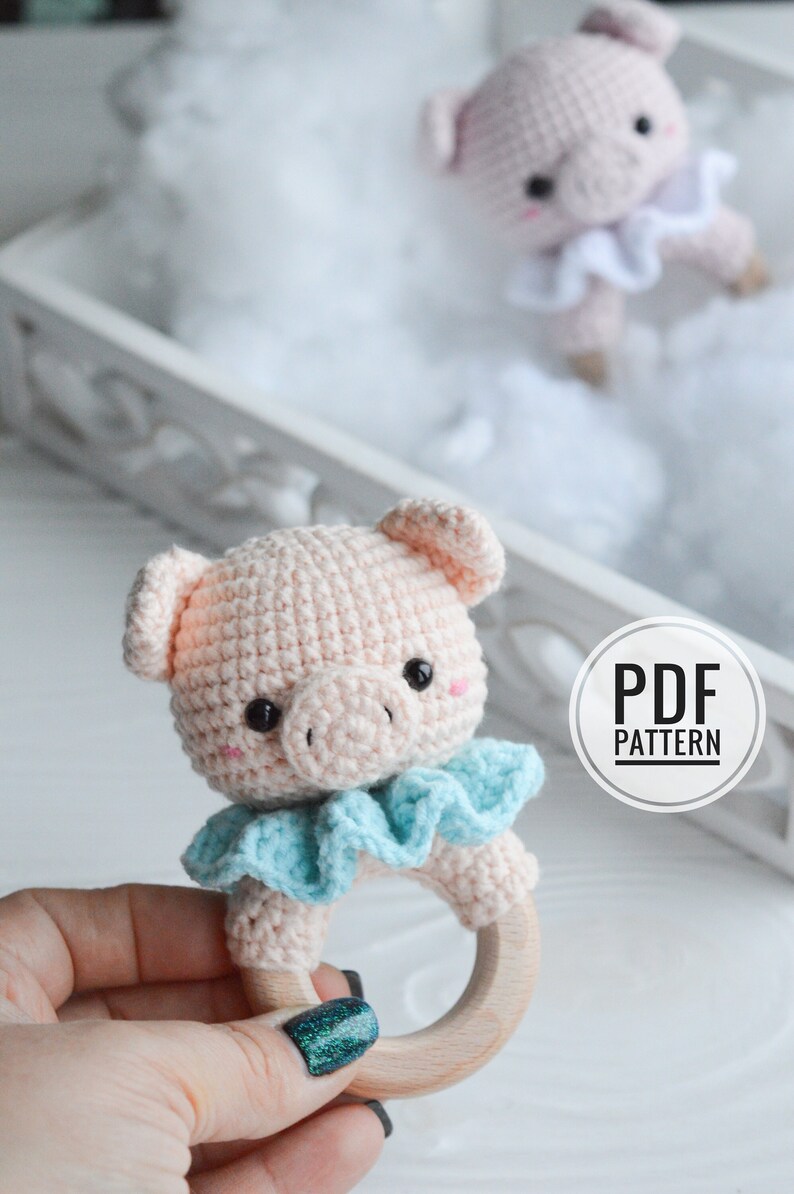 Crochet Pattern Rattle Pig Crochet Pig Baby Rattle Newborn - Etsy