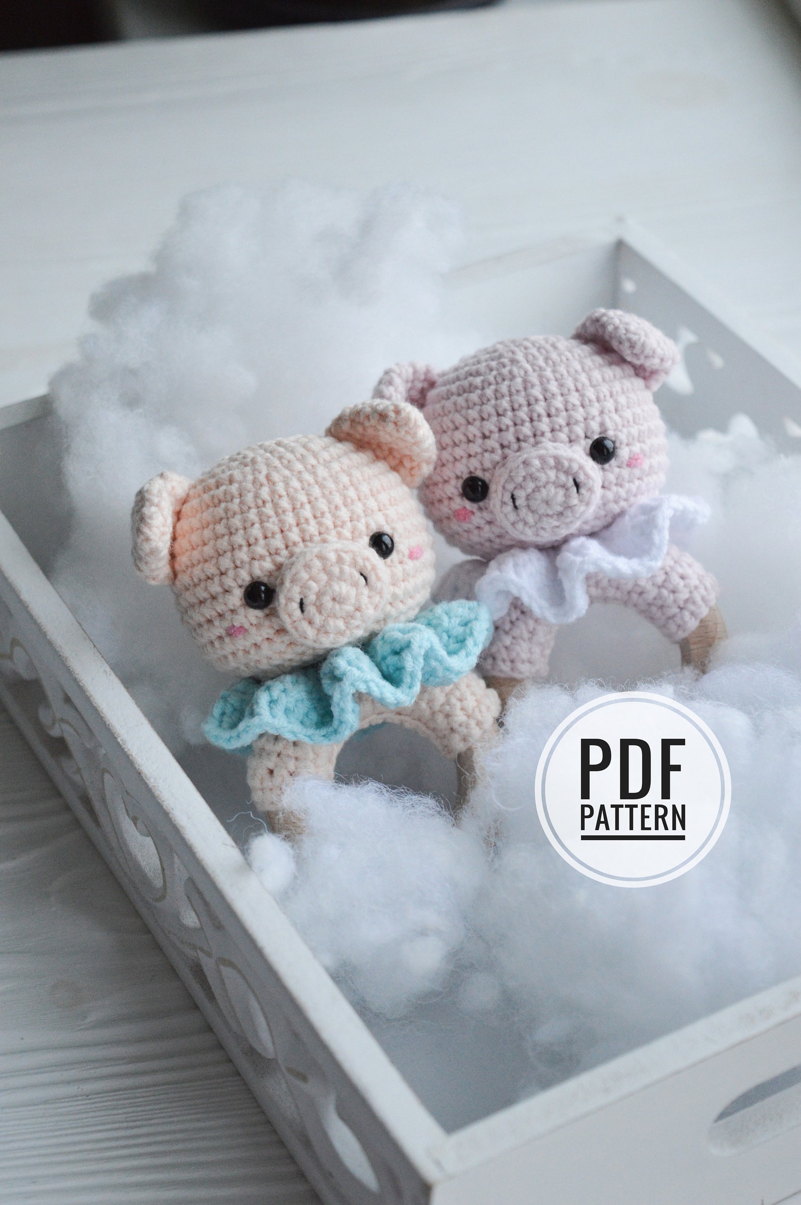 Crochet Pattern Rattle Pig Crochet Pig Baby Rattle Newborn - Etsy