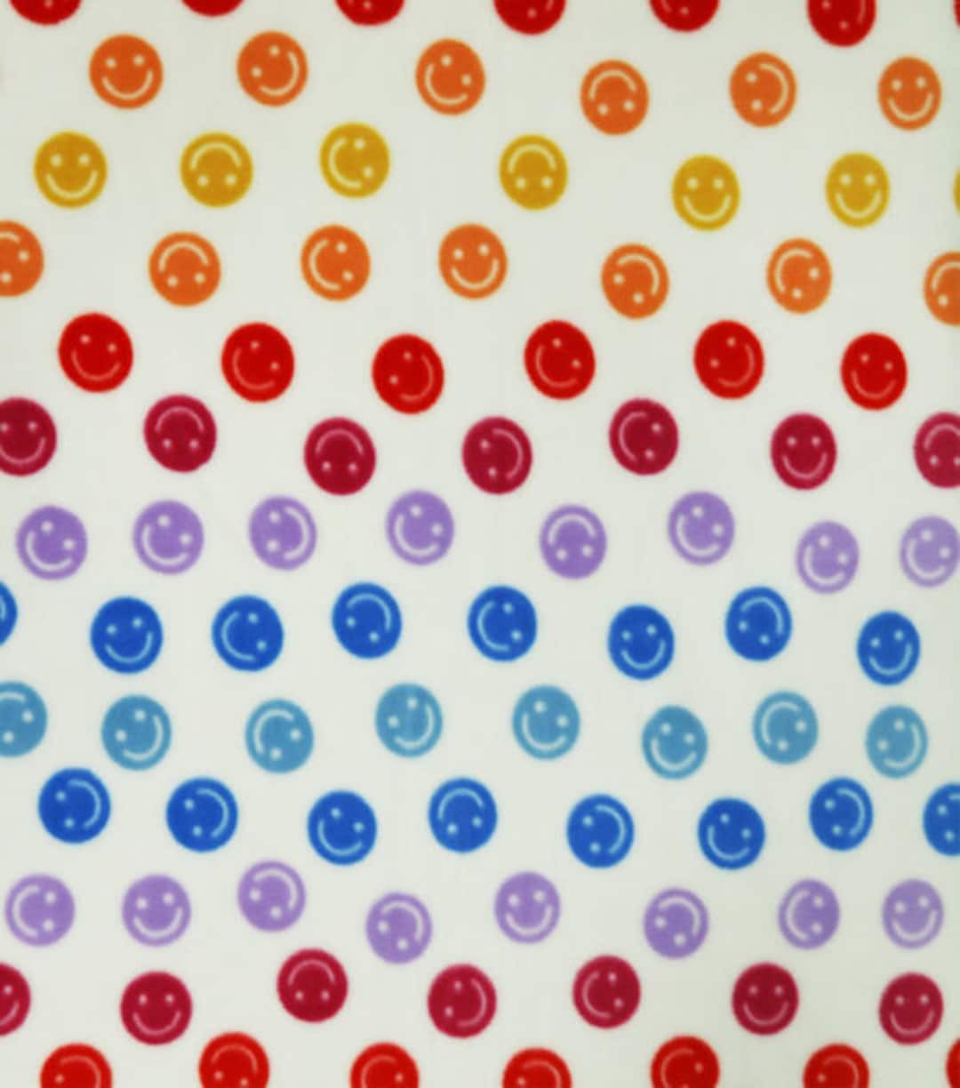 Multi Color Smiley Faces Print Anti Pill Fleece Handmade Tie Blanket - Etsy