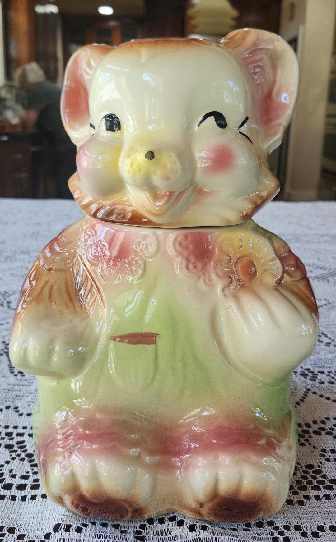 American Bisque Teddy Bear Cookie Jar - Etsy