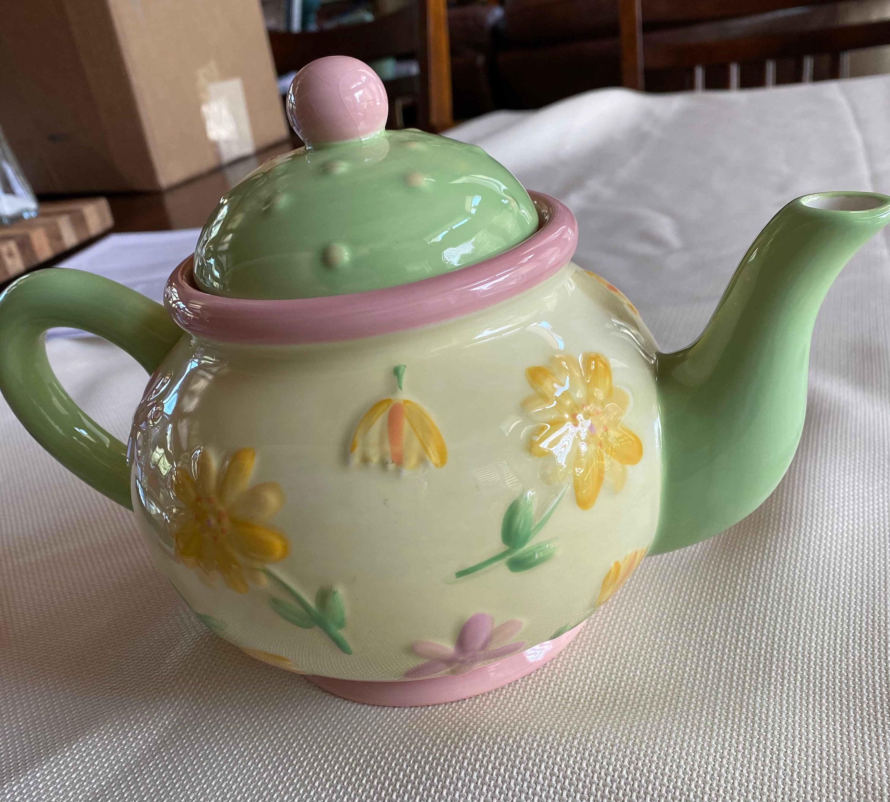 Ganz Bella Casa Spring Teapot - Etsy