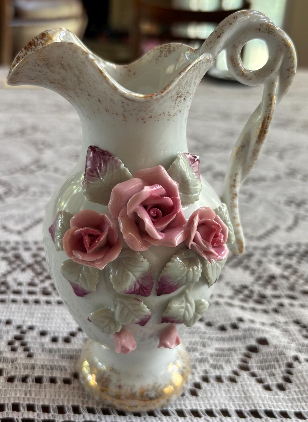 Lefton Handpainted Rose Vase (K7060) - Etsy