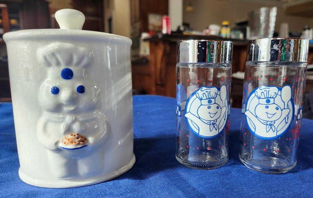 Pillsbury Doughboy Container and Salt and Pepper Shakers - Etsy