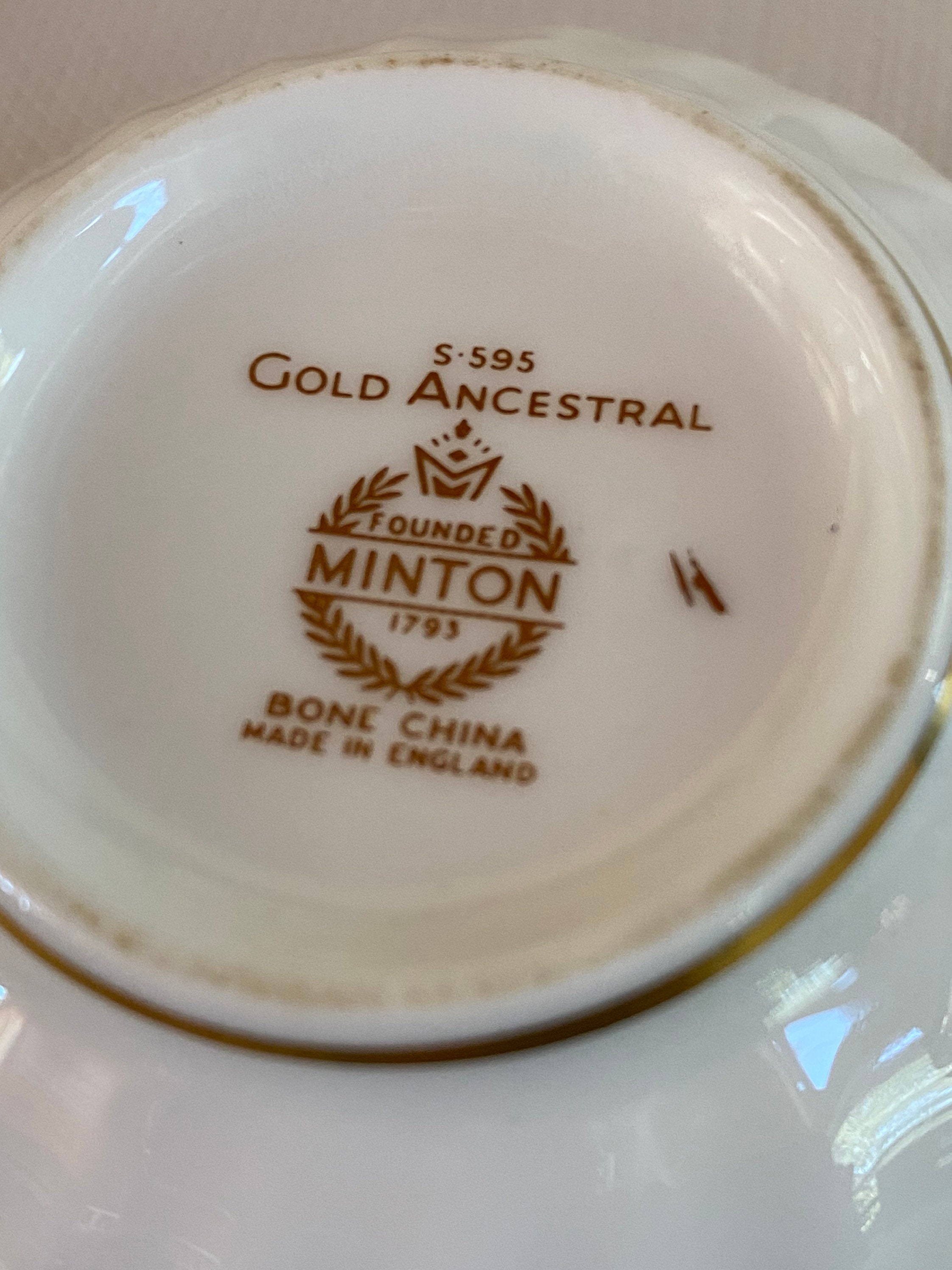 Vintage Minton gold Ancestral Bone China Cup and Saucers - Etsy