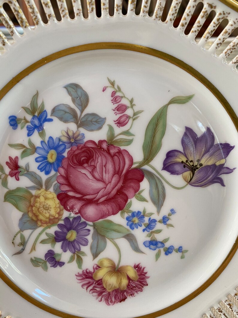 Vintage Royal Hanover Reticulated Floral Plate - Etsy