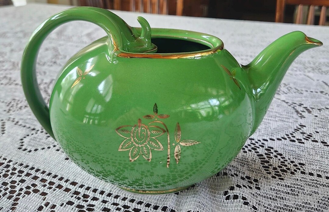 Hall Pottery Green Teapot - Etsy